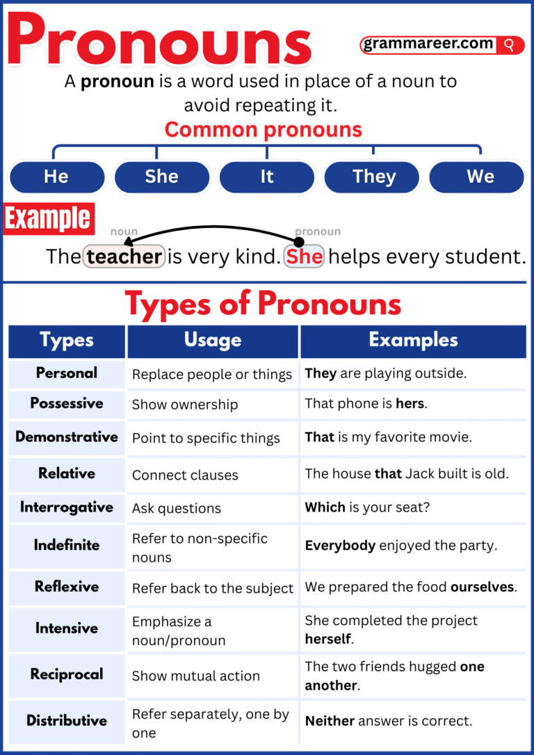What Is a Pronoun? Definition, Types, and Examples