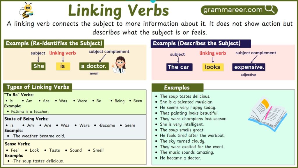Linking Verbs in English with Example Sentences - Grammareer