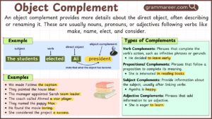 Object Complements in English with Examples