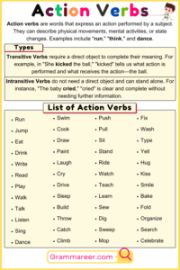 Action Verbs: Definition, Types and Examples - Grammareer