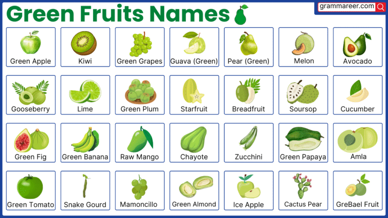 30 Green Fruit Names with Pictures in English - Grammareer