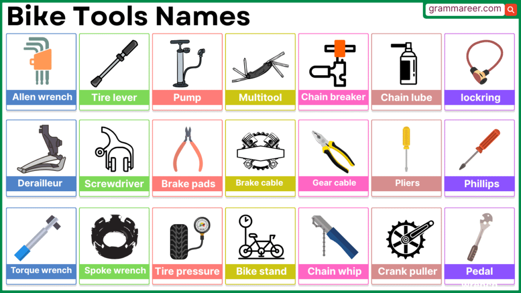 40 Bike Tools Names in English with Complete List and Pictures - Grammareer