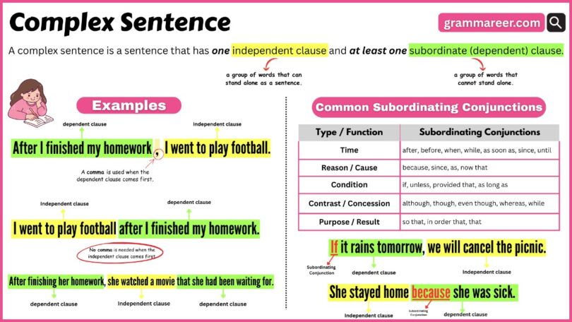Complex Sentence: Definition, Uses, and Examples - Grammareer