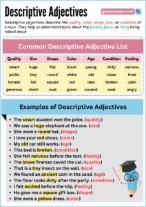 Descriptive Adjectives: List, Types & Examples - Grammareer