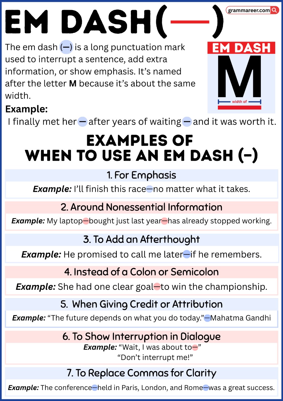 Em Dash (—) Definition, Examples, and How to Use It - Grammareer