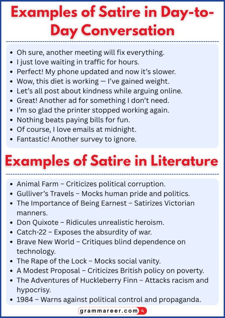 What Is Satire? | Definition, Examples & Meaning - Grammareer