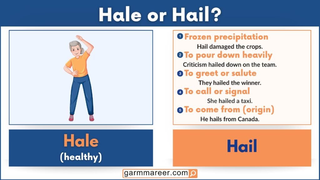 Hail or Hale: Difference, Meaning, and Correct Usage - Grammareer