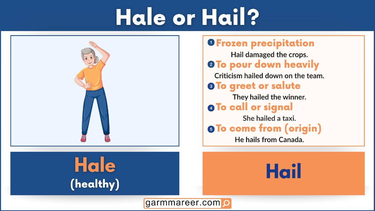 Hail or Hale: Difference, Meaning, and Correct Usage - Grammareer