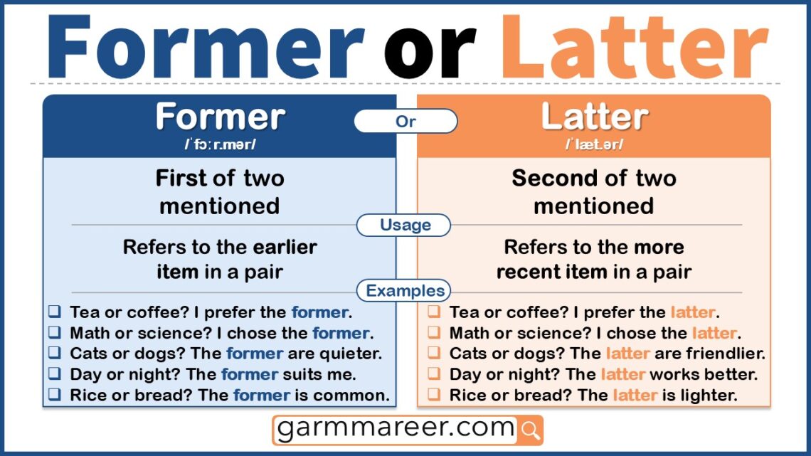 Former or Latter: Meaning, Differences, and Examples - Grammareer