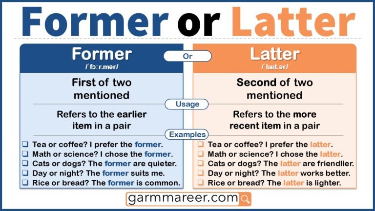 Former or Latter: Meaning, Differences, and Examples - Grammareer