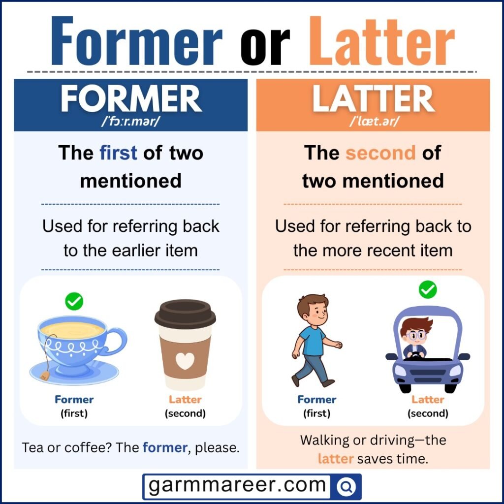 Former or Latter: Meaning, Differences, and Examples - Grammareer